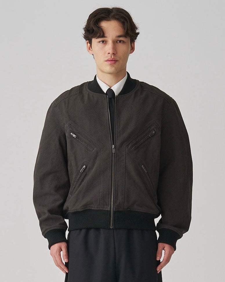 FNT 050 Garment Dyed X-Bomber (Black) – Front Office