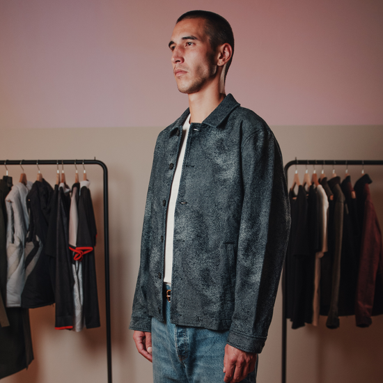 FNT 077 Fingerprint Denim Jacket – Front Office