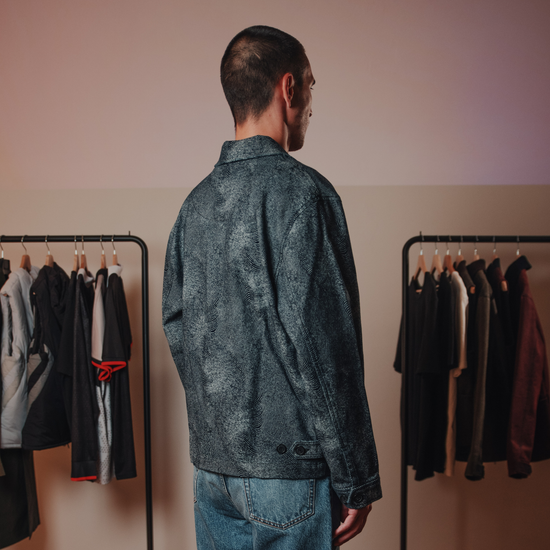 FNT 077 Fingerprint Denim Jacket – Front Office